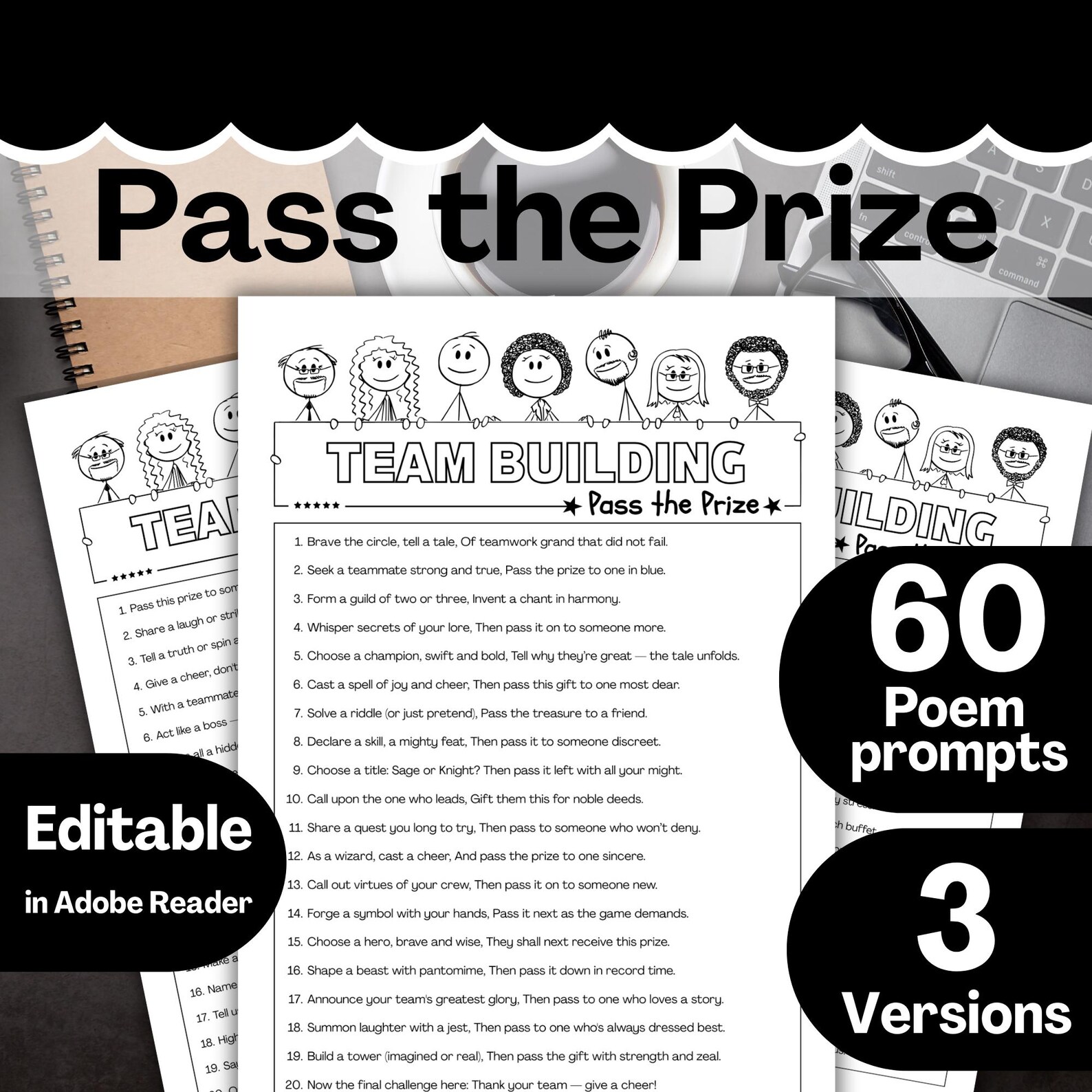 Team Building Pass the Prize for Coworker: Office Party Activity, Poem ...