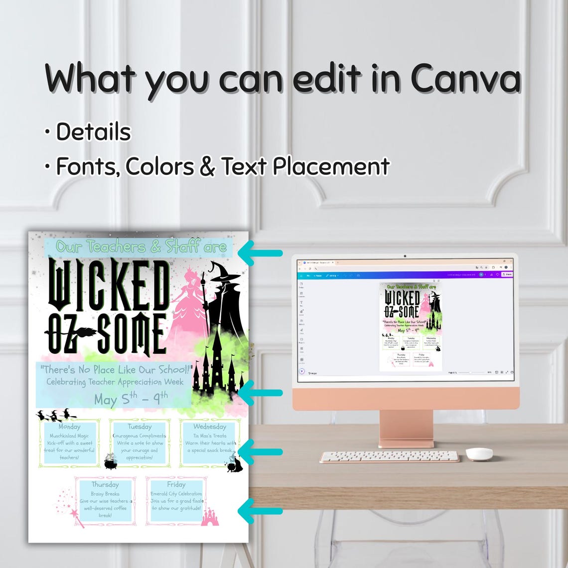 Wizard of Oz Teacher Appreciation Week Flyer: Wicked Theme Teacher ...