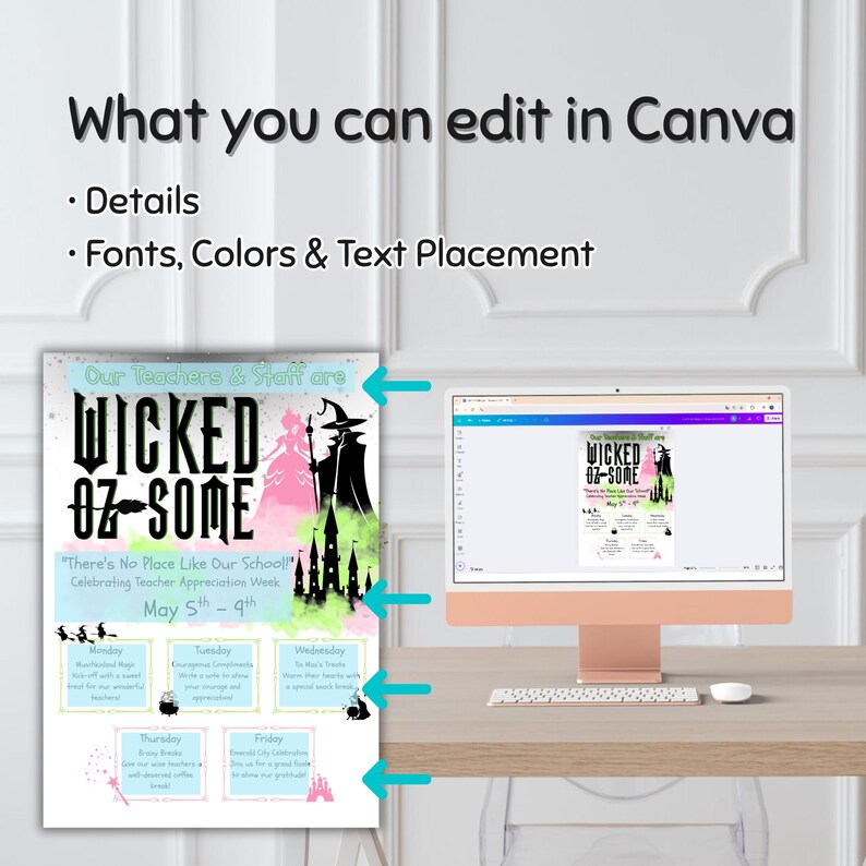 Wizard of Oz Teacher Appreciation Week Flyer: Wicked Theme Teacher ...