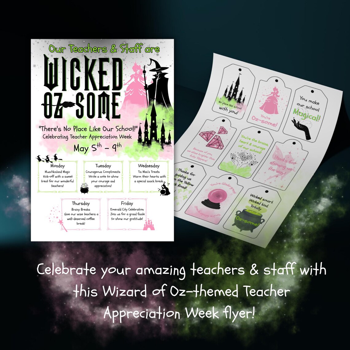 Wizard of Oz Teacher Appreciation Week Flyer: Wicked Theme Teacher ...