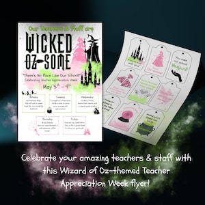 Wizard of Oz Teacher Appreciation Week Flyer: Wicked Theme Teacher ...