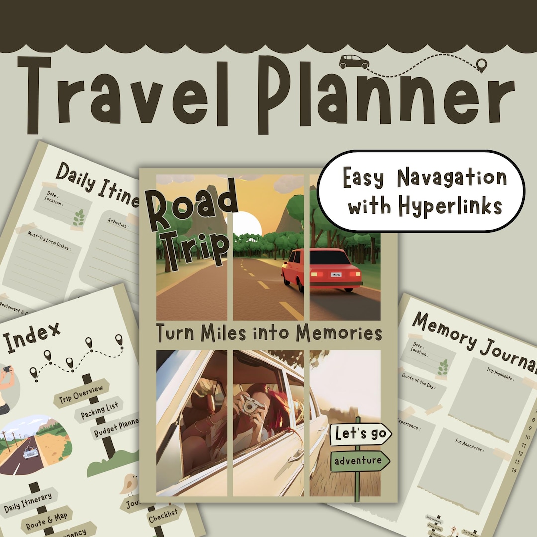 Travel Journal | Road Trip Planner | Girls Trip Itinerary | Vacation ...