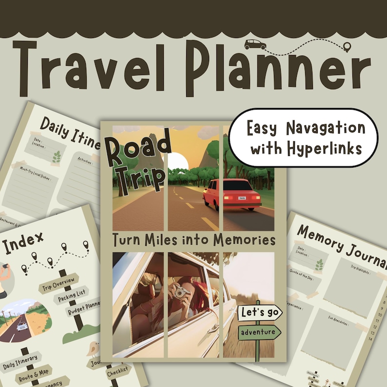 Travel Journal | Road Trip Planner | Girls Trip Itinerary | Vacation ...