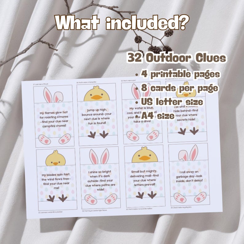 Easter Scavenger Hunt for Kids - Indoor & Outdoor Clues, Easter Egg ...