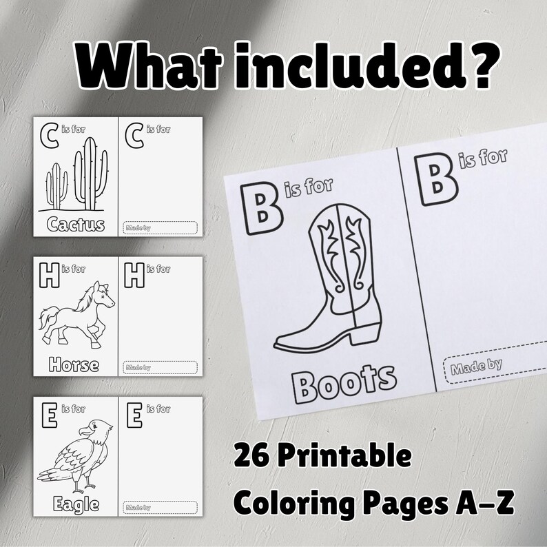 Cowboy and Cowgirl ABC Coloring Book: Western Baby Shower Game, Giant ...