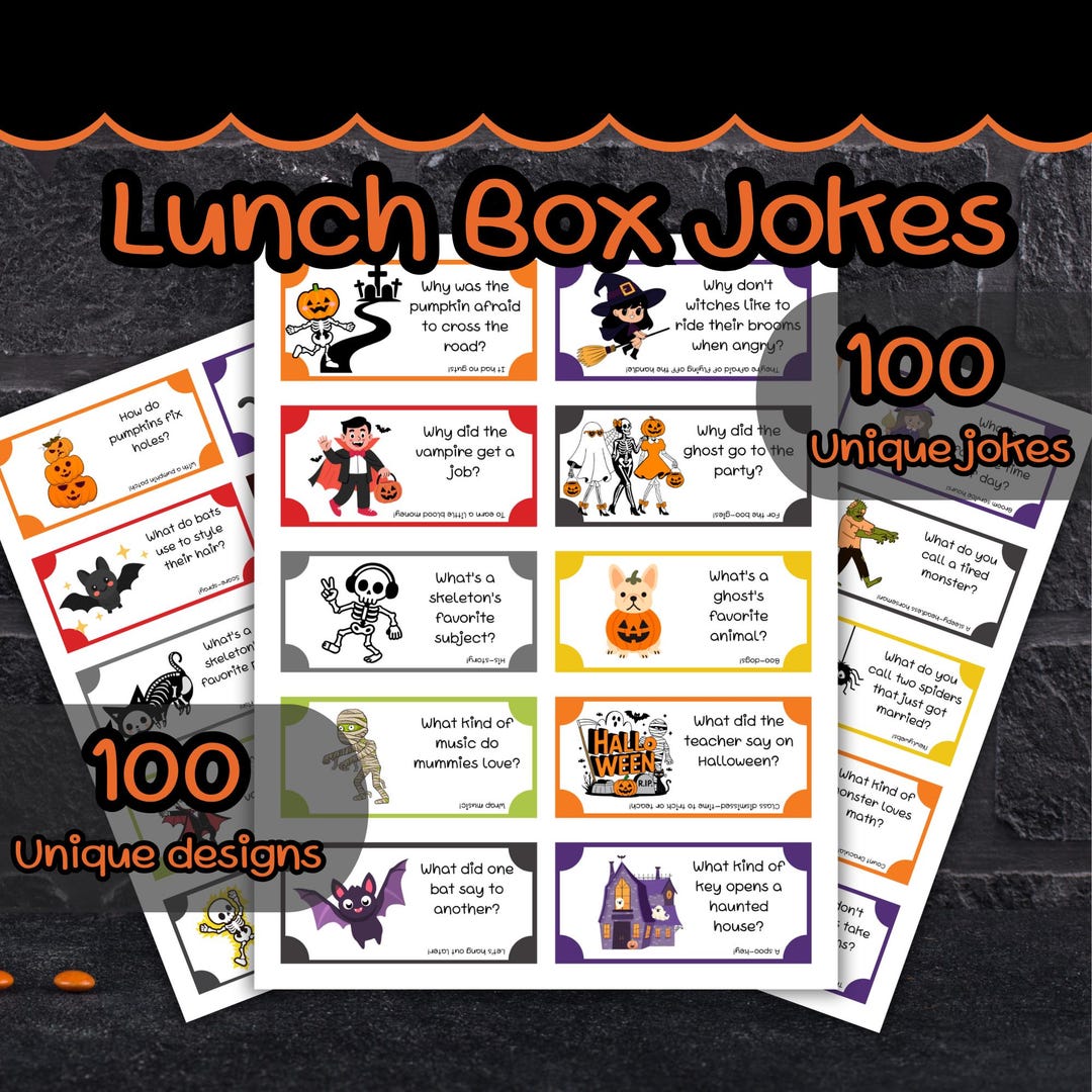 100 Halloween Lunch Box Jokes for Kids: Funny School Lunch Notes - Etsy