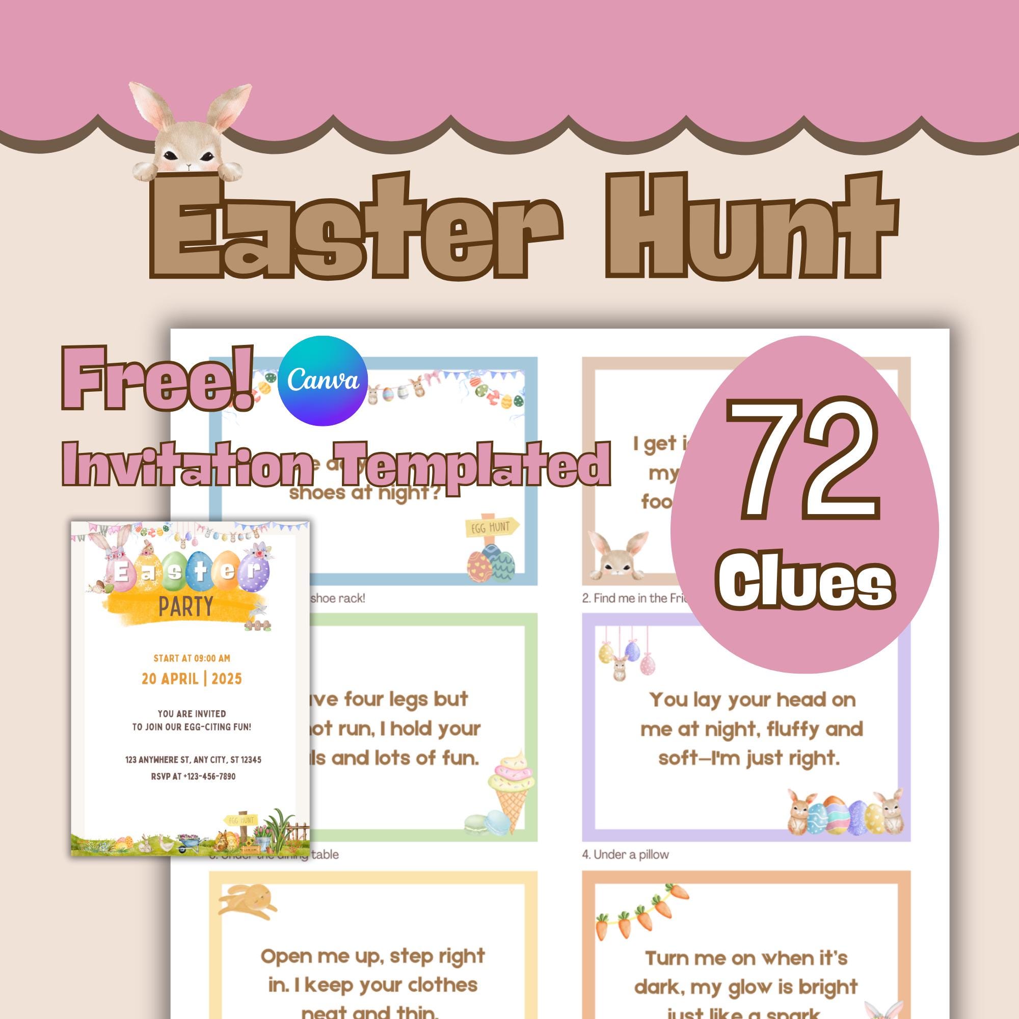 Easter Scavenger Hunt for Kids - Indoor & Outdoor Easter Treasure Hunt ...