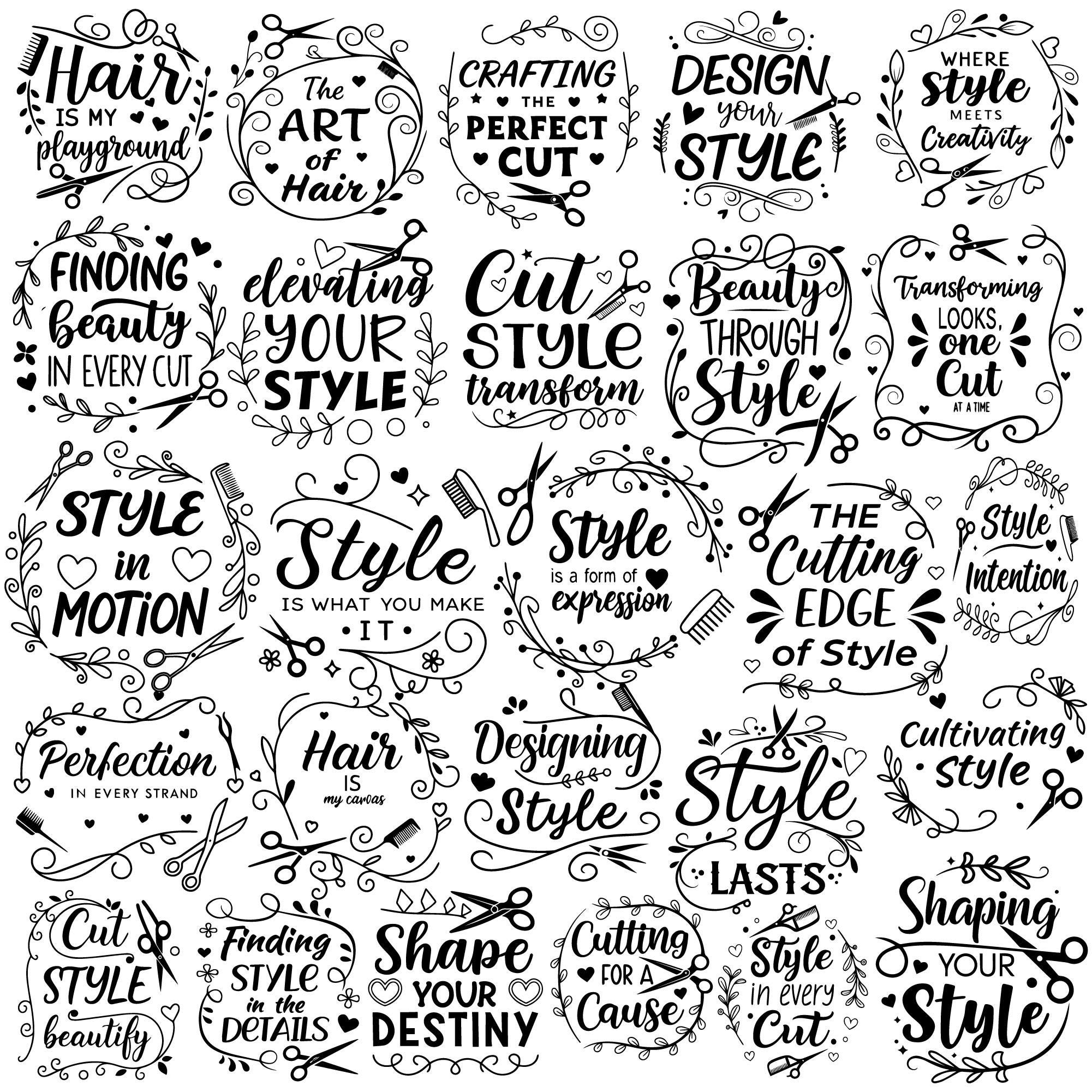 Hairdresser SVG Design Bundle: Salon Decor, Hairstylist Gifts (digital ...