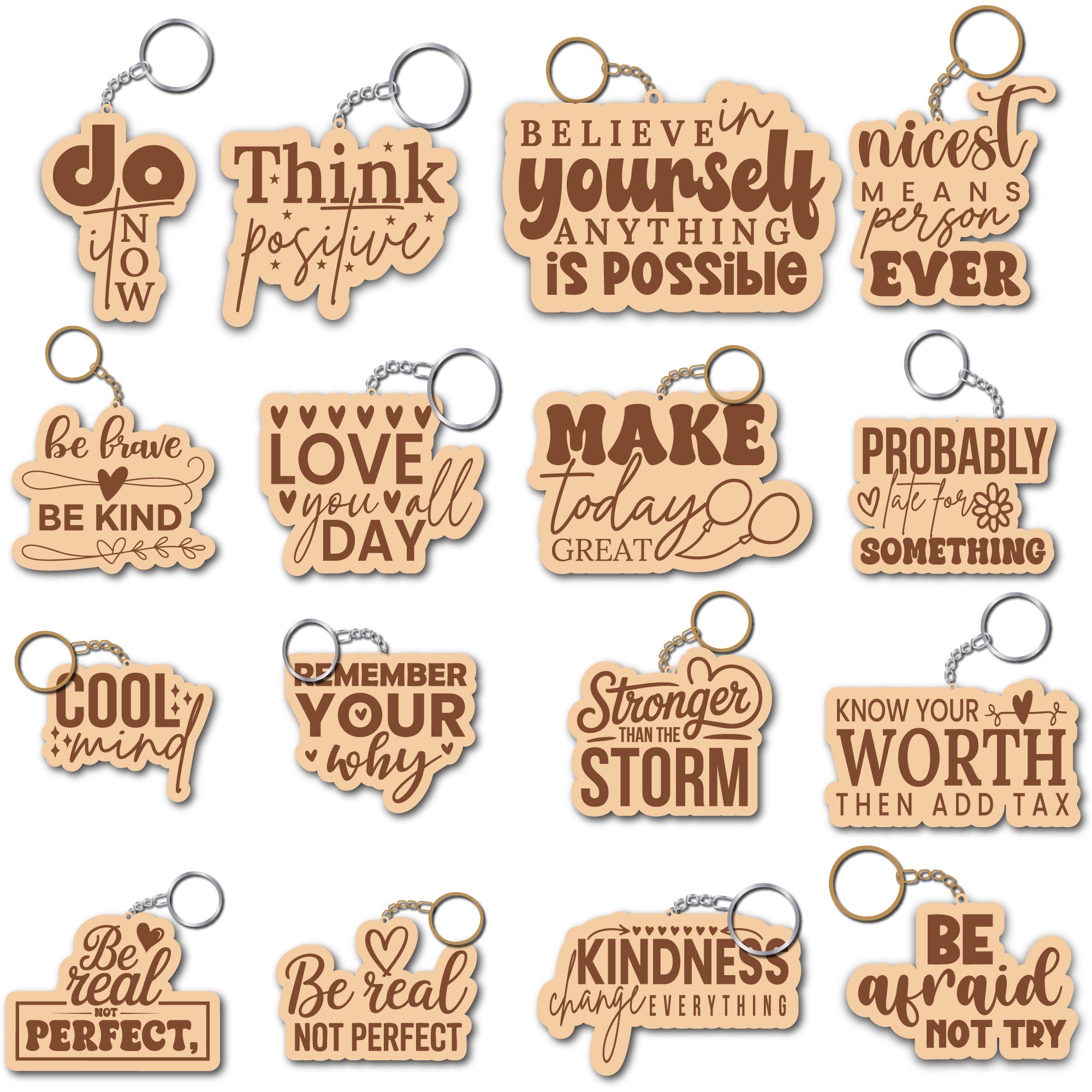Laser Cut Keychain SVG Bundle: Personalized Keyring Designs (digital ...