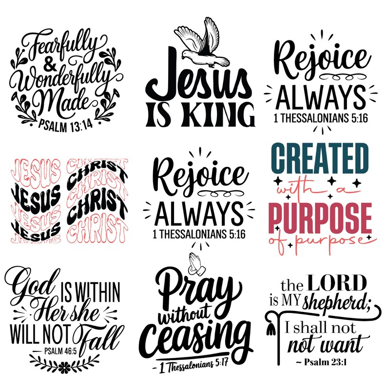 Bible Verse SVG Bundle: Christian Scripture Designs (digital Download ...