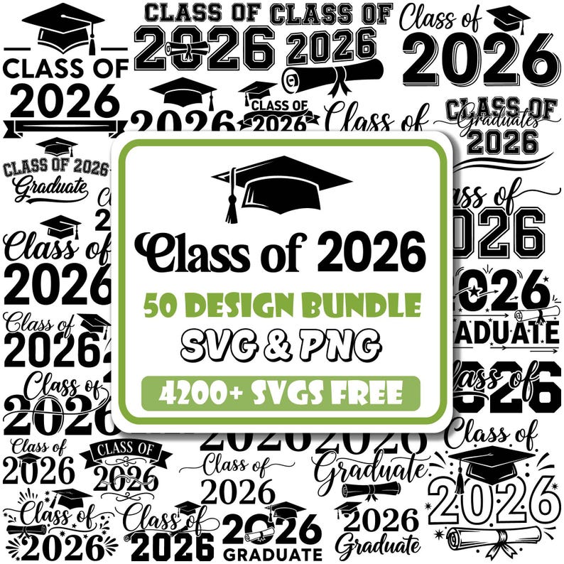 Klasse von 2026 SVG Bundle | High School SVG | Abschlussmütze SVG ...