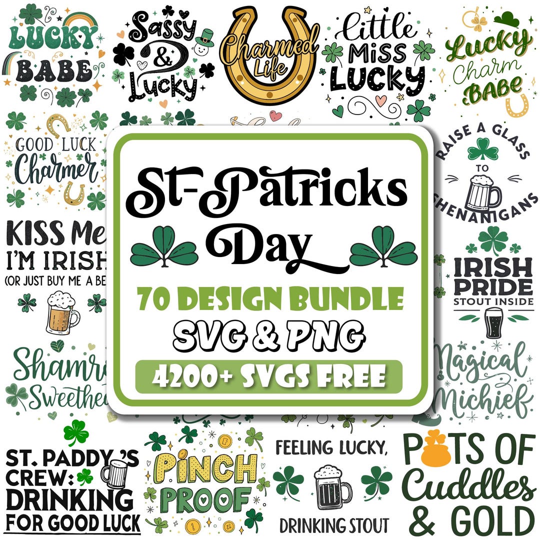 St. Patrick's Day SVG Bundle: Lucky Shamrock Designs (digital Download ...