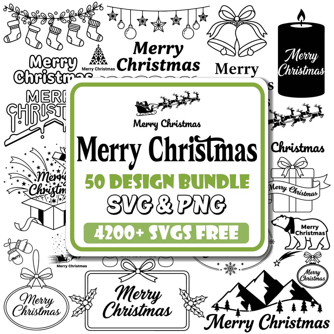 Merry Christmas SVG Bundle: Holiday Designs (digital Download) - Etsy