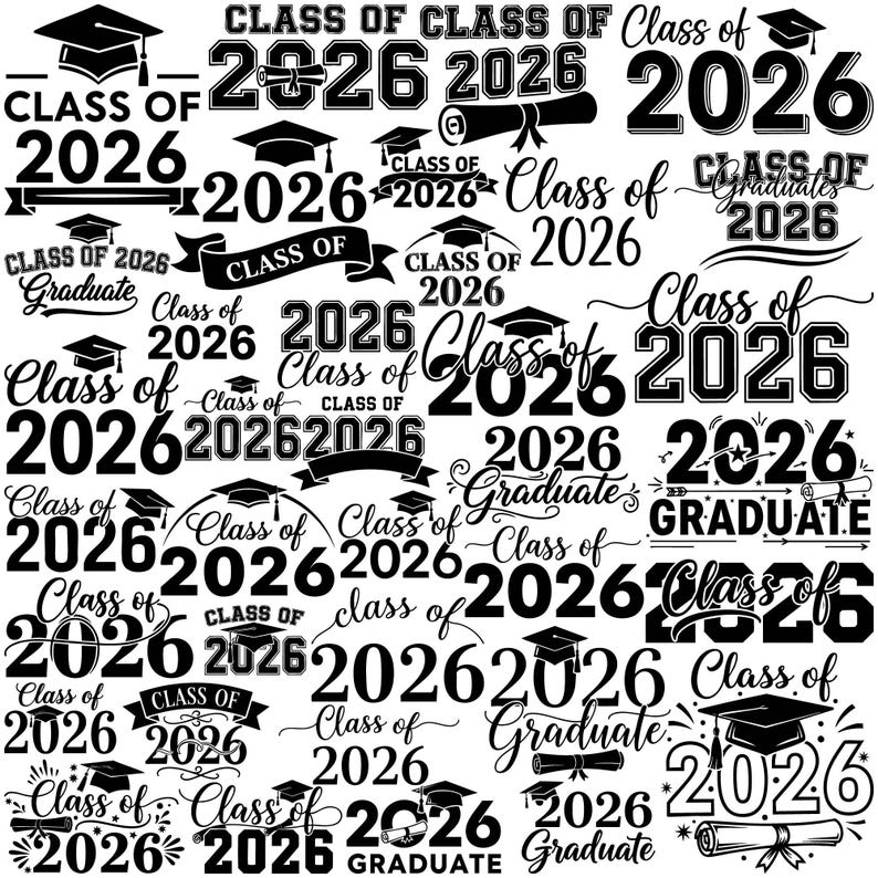 Klasse von 2026 SVG Bundle | High School SVG | Abschlussmütze SVG ...