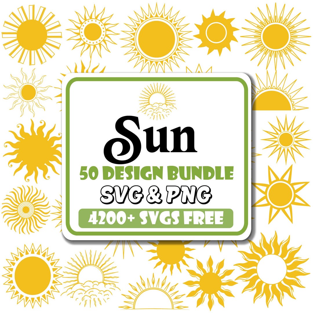 Sun SVG Bundle: Modern Sunshine Graphics for Summer Crafts (digital ...