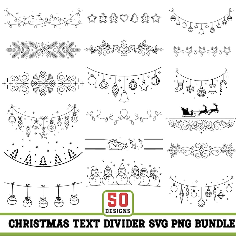 Christmas Lineart Border - Etsy