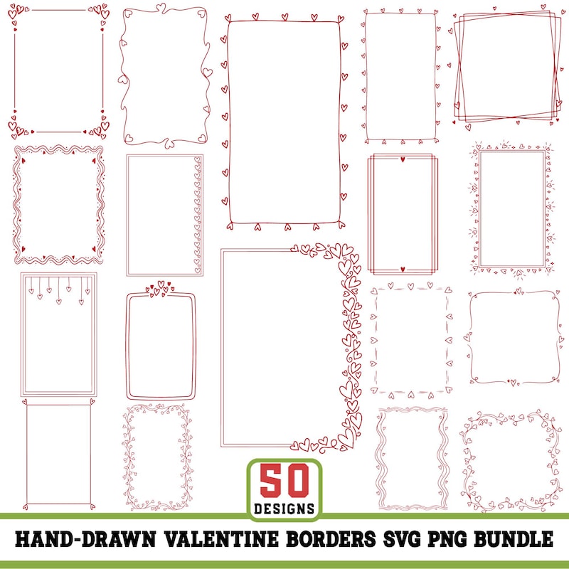 Valentine Border Clip Art Png - Etsy