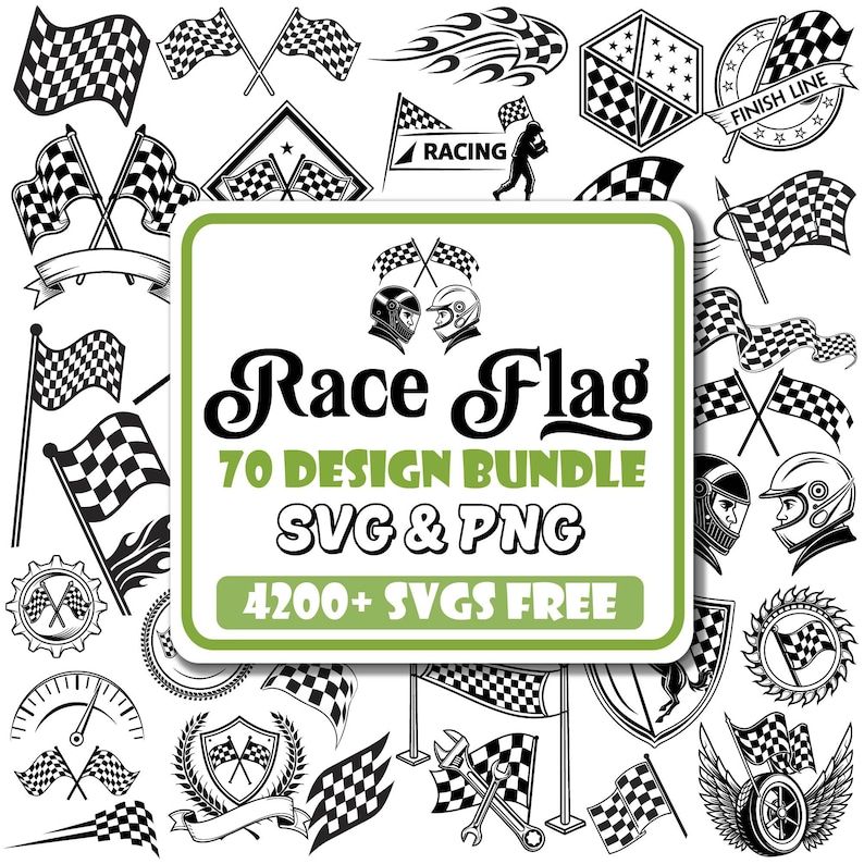 Racing SVG Bundle: Retro Race Car & Flag Designs (digital Download) - Etsy
