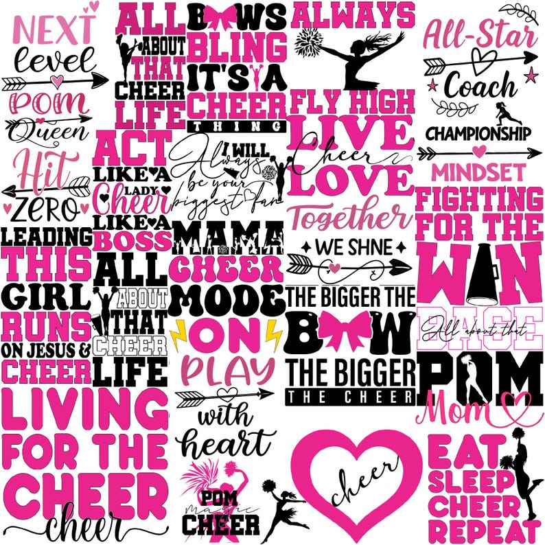 Cheer SVG Bundle: 250+ Cheerleading Designs (digital Download) - Etsy