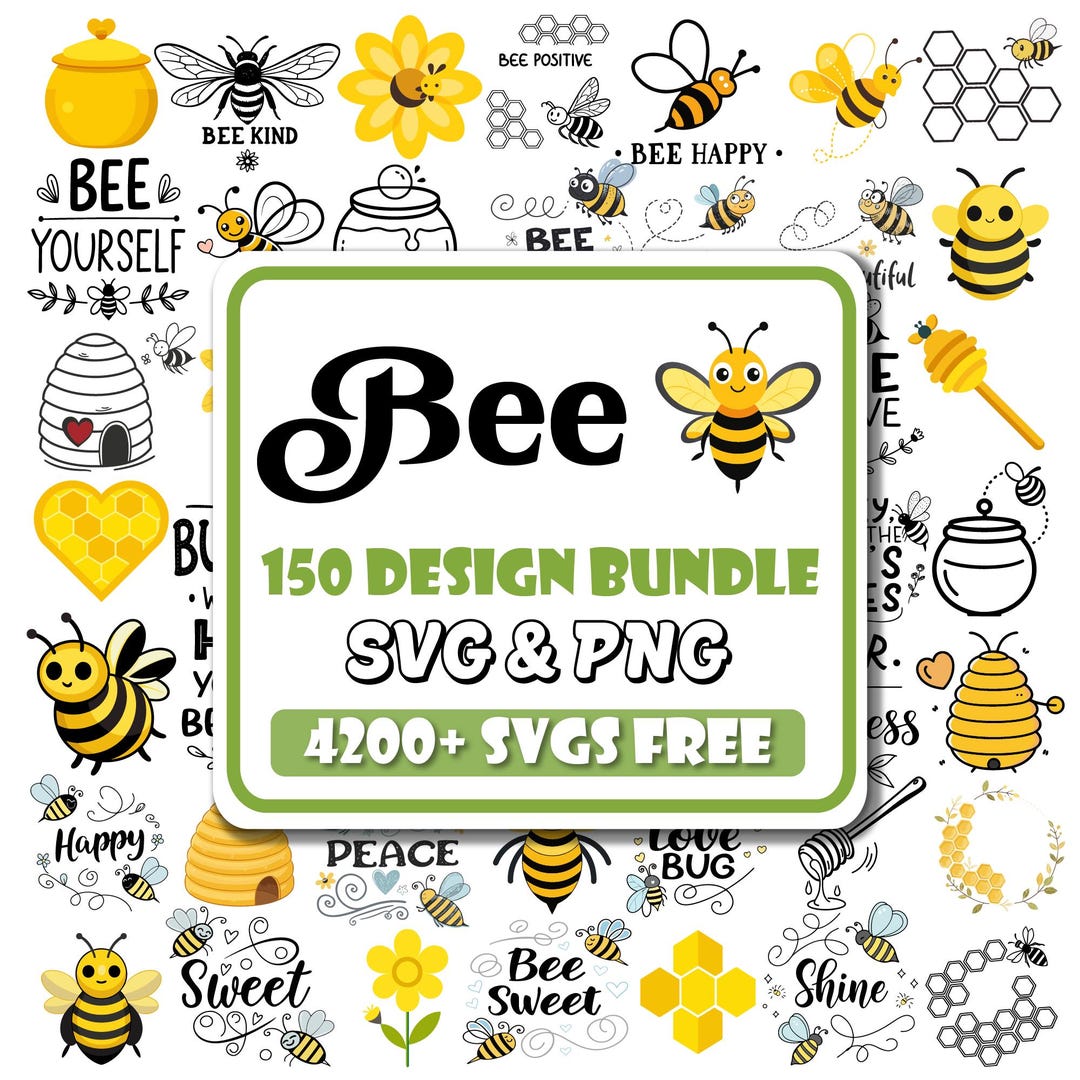 Paquete de Svg de abeja / Svg de abeja de miel / Svg de miel / Abeja ...