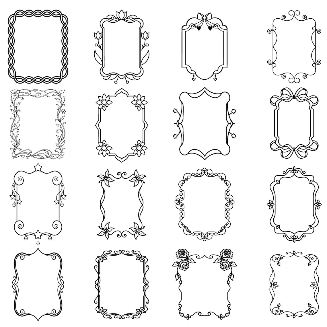 Rectangular Frame SVG Bundle: Elegant & Vintage Photo Frame Designs ...