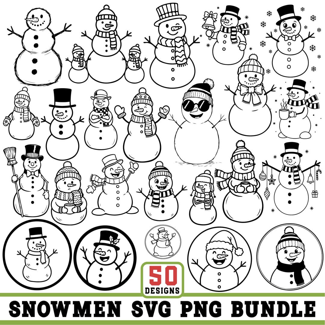 Snowman Svg Bundle |melting Snowman Svg |snowman Outline Svg |winter ...