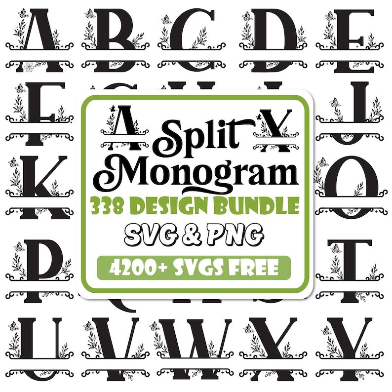 Split Monogram SVG Bundle: Family Name Frame (digital Download) - Etsy