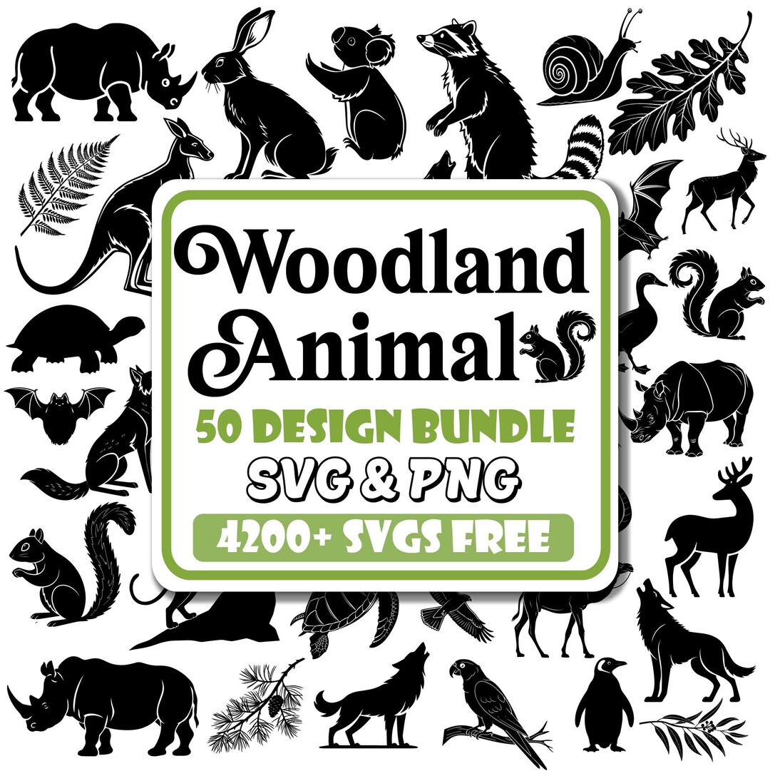 Woodland Animals SVG Bundle: Forest Silhouette Designs (digital ...