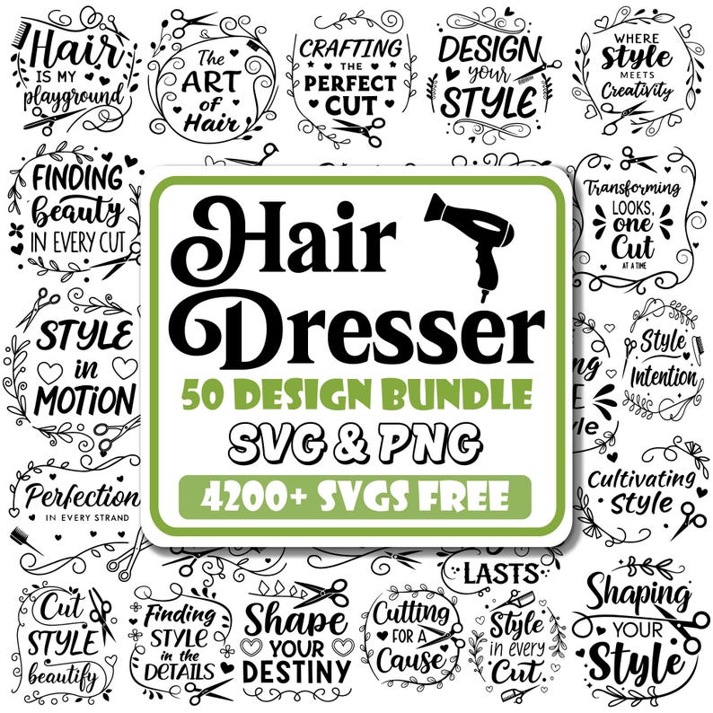 Hairdresser Svg Bundle |equipment Svg |hair Hustler Svg |hairstylist Svg |hair Salon Svg ...