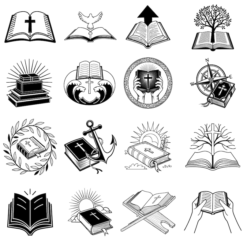 Bible Book SVG Bundle |bible Book Silhouette Svg |christian Svg ...