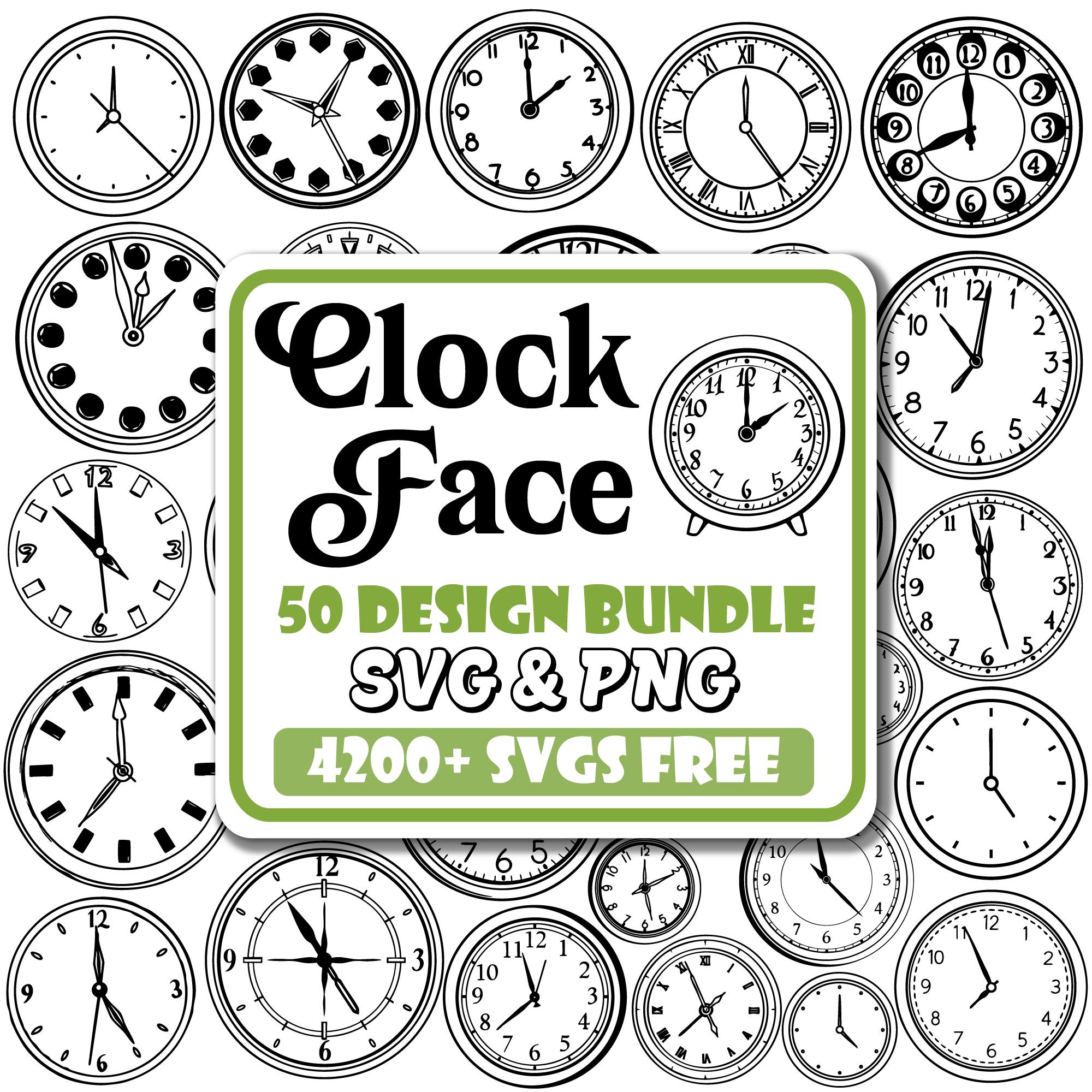 Clock Face SVG Bundle: Vintage & Roman Numeral Designs (digital ...