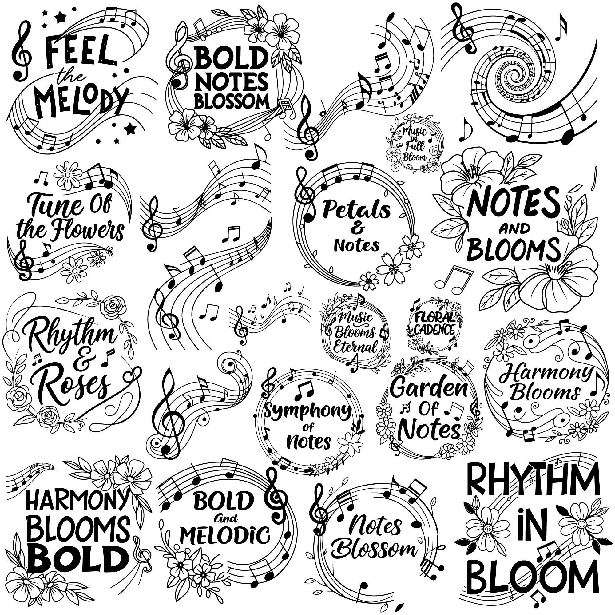 Music Notes Svg | Guitar Note Svg | Musical Notes Clipart | Music Lover ...