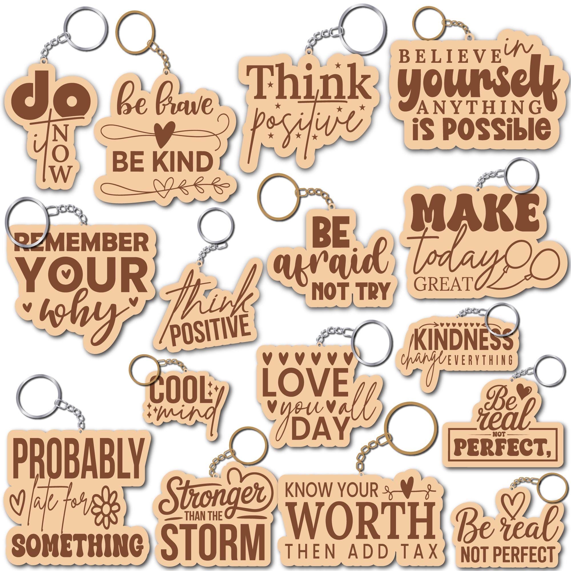 Laser Cut Keychain SVG Bundle: Personalized Keyring Designs (digital ...