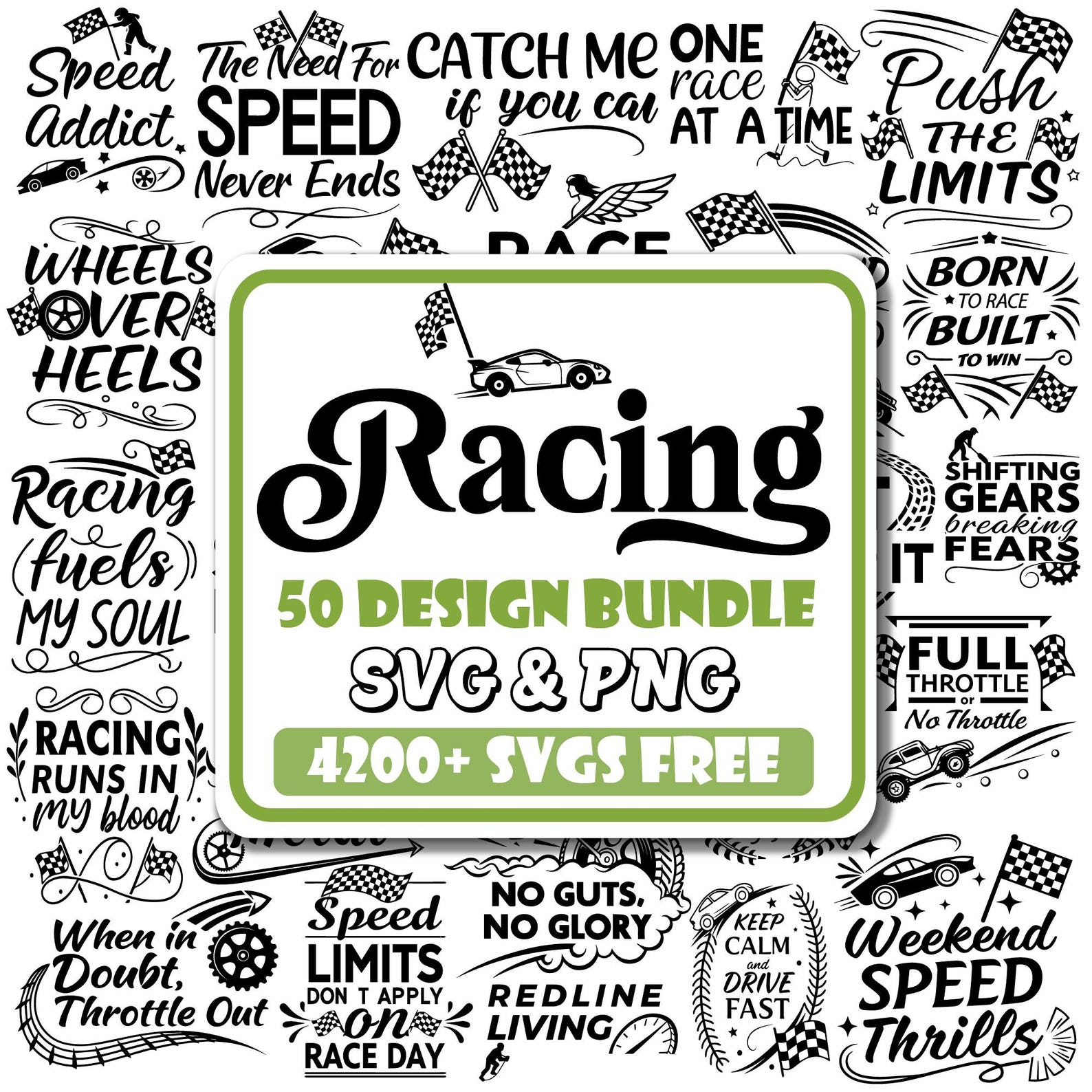 Racing SVG Bundle |racing Themed Svg |car Racing Svg |checkered Flag ...