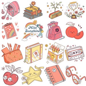 Groovy School Clipart |back to School |education Clipart |classroom ...