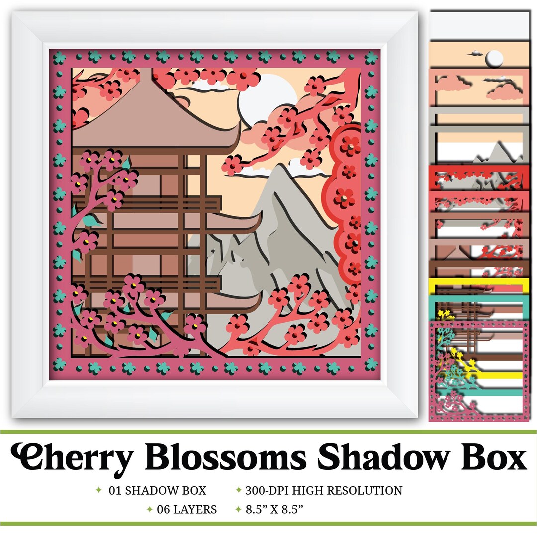 Floral Shadow Box SVG Bundle | Layered Shadow Box Design (digital ...