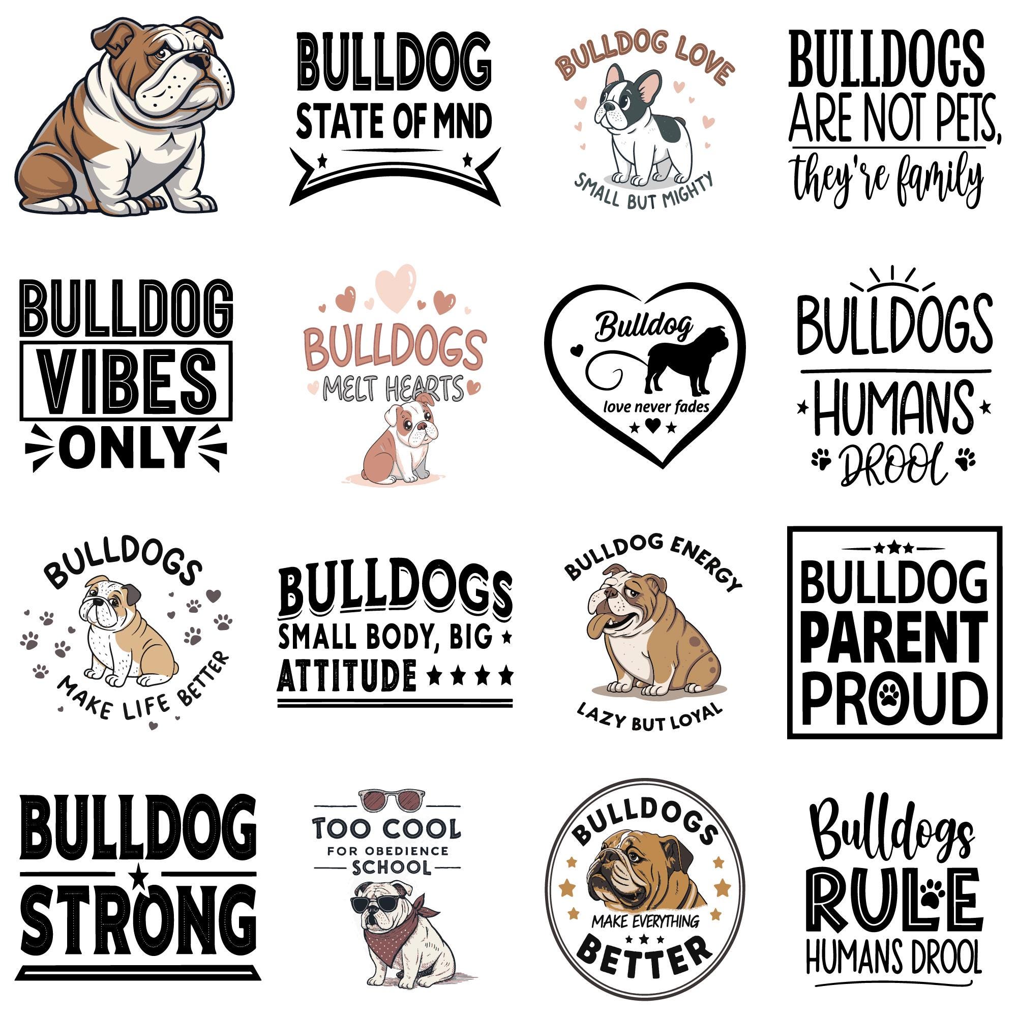 Bulldog Svg Bundle |bulldog Face Svg |animal Svg |dog Lover Svg |french ...