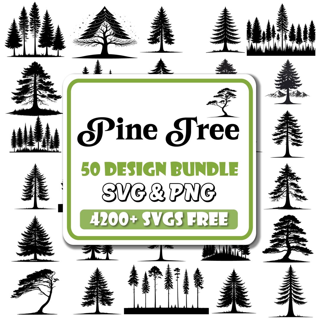 Pine Tree SVG BUNDLE |evergreen Tree |nature Svg |pine Tree Outline ...