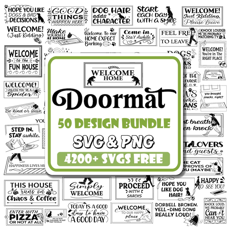 Doormat SVG Bundle: 50 Welcome Designs (digital Download) - Etsy