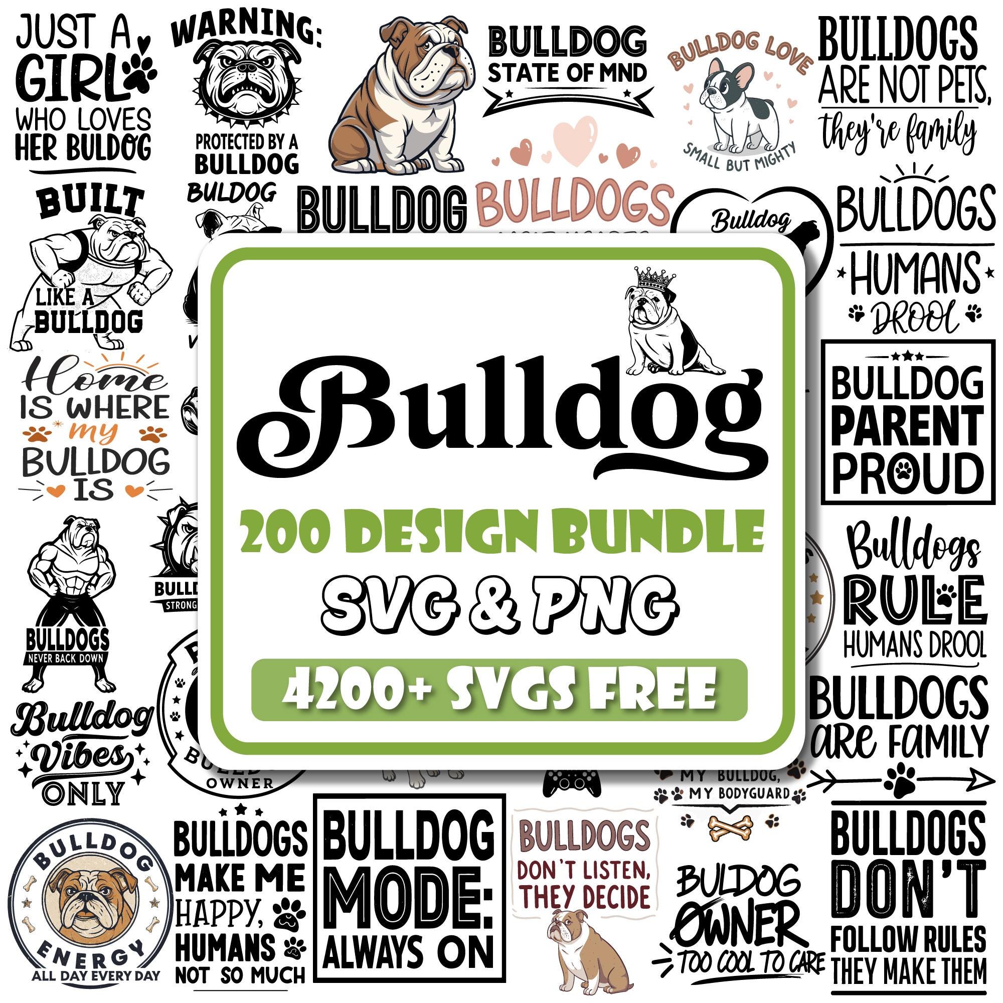 Bulldog Svg Bundle |bulldog Face Svg |animal Svg |dog Lover Svg |french ...