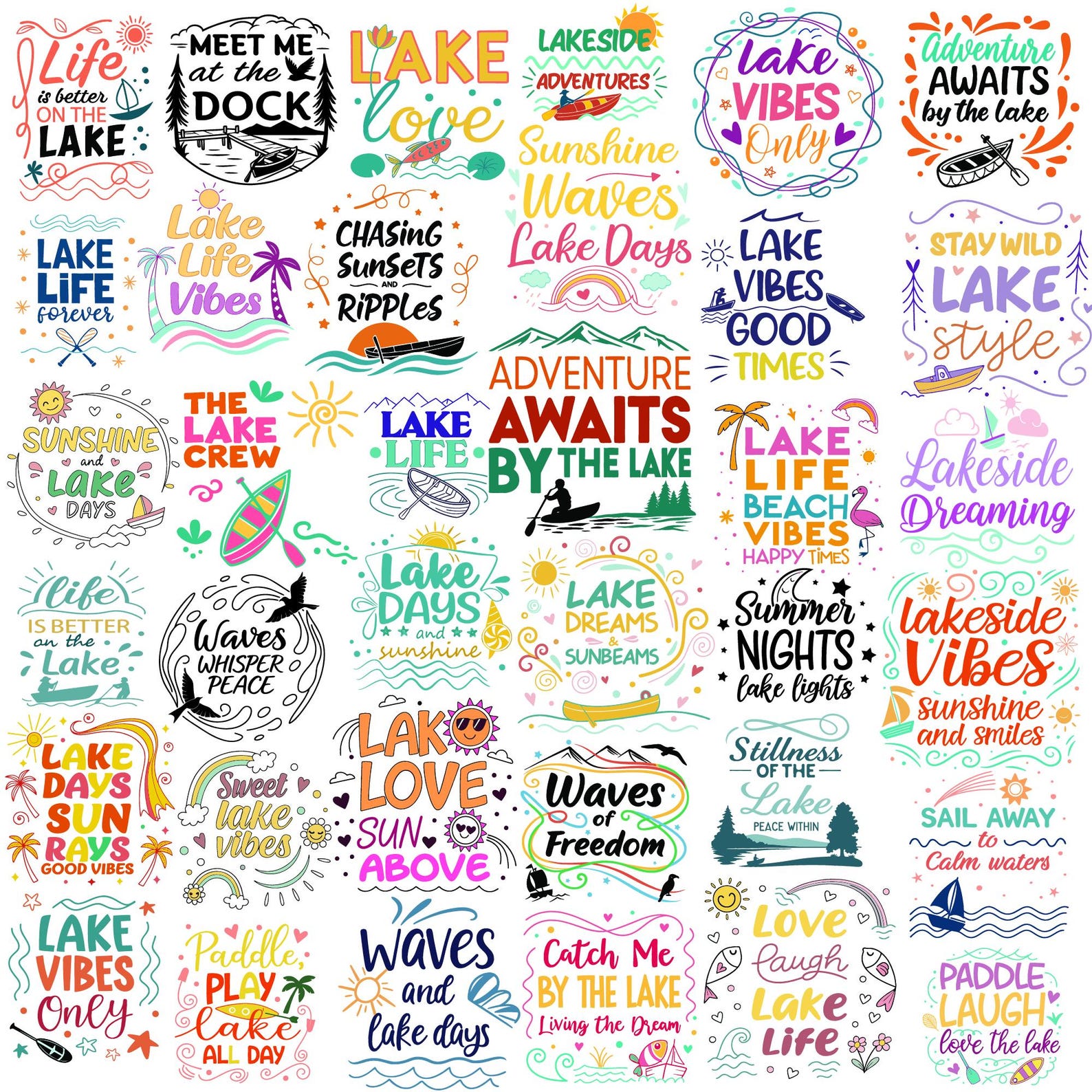 Lake SVG Bundle: Family Camping & Fishing Designs (digital Download) - Etsy