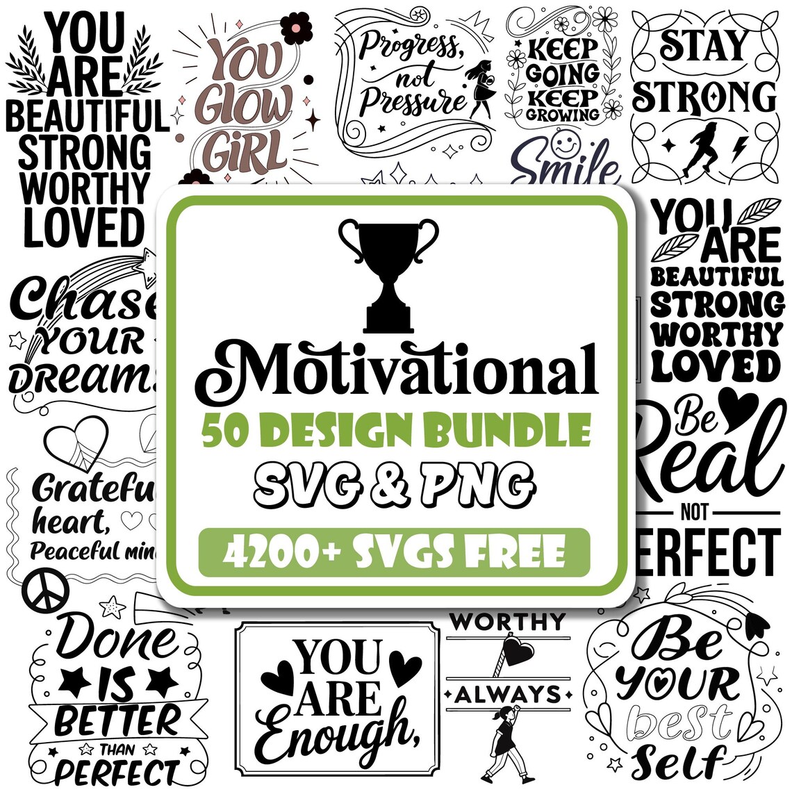 Motivational Quotes SVG Bundle | Self-love, Positive Affirmations ...