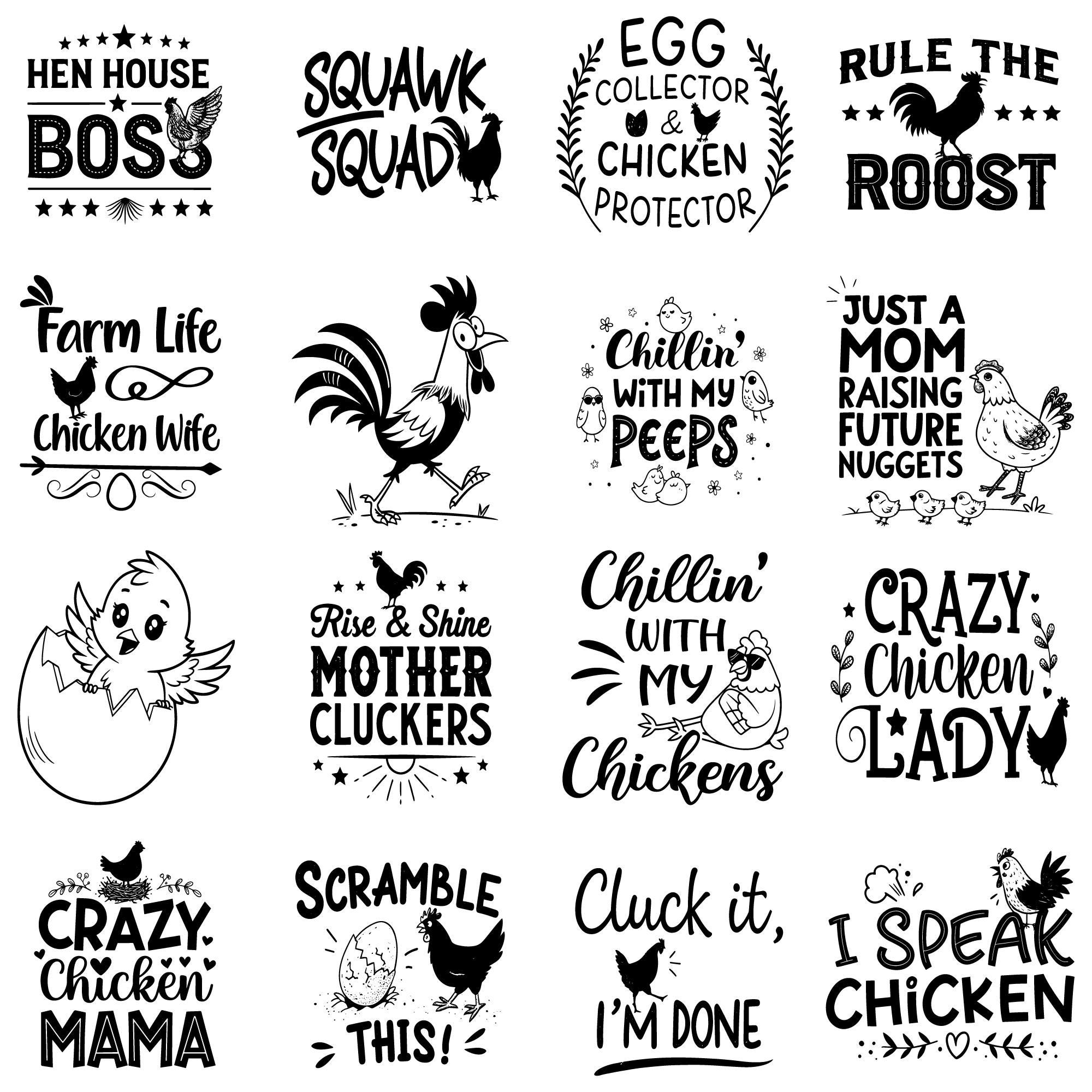 Chicken SVG Bundle: Farmhouse Designs (digital Download) - Etsy
