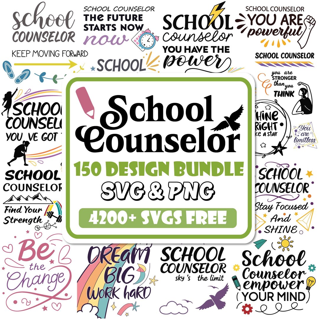 School Counselor SVG Bundle: Teacher Shirt Designs (digital Download ...