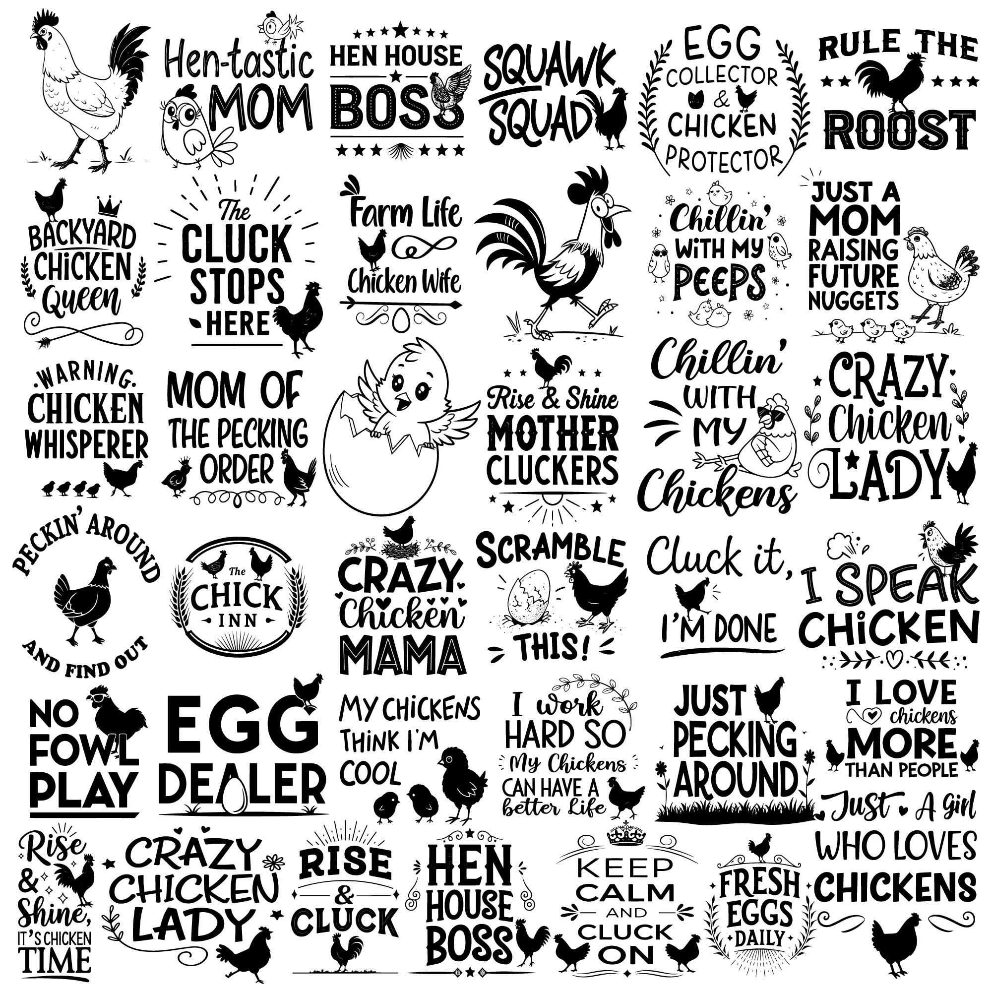 Chicken SVG Bundle: Farmhouse Designs (digital Download) - Etsy