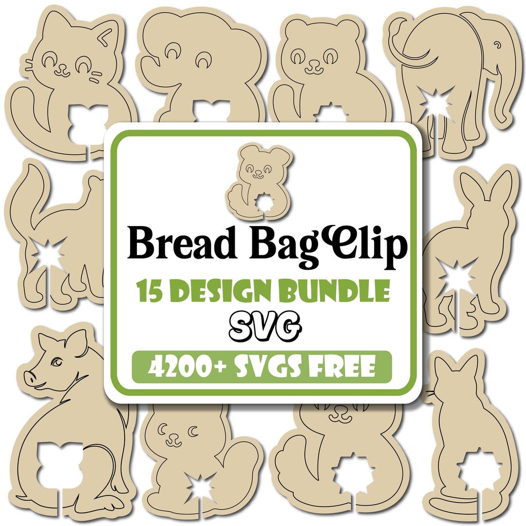 Bread Bag Clip Laser Cut SVG Bundle: Kitchen Organization (digital ...