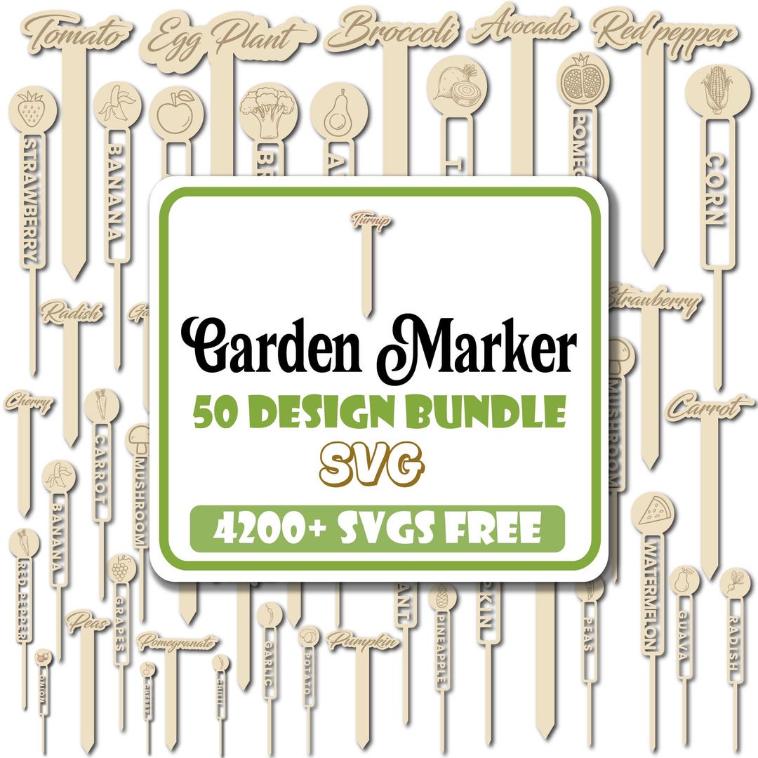 Laser Cut Garden Marker SVG Bundle | Plant Labels (digital Download ...