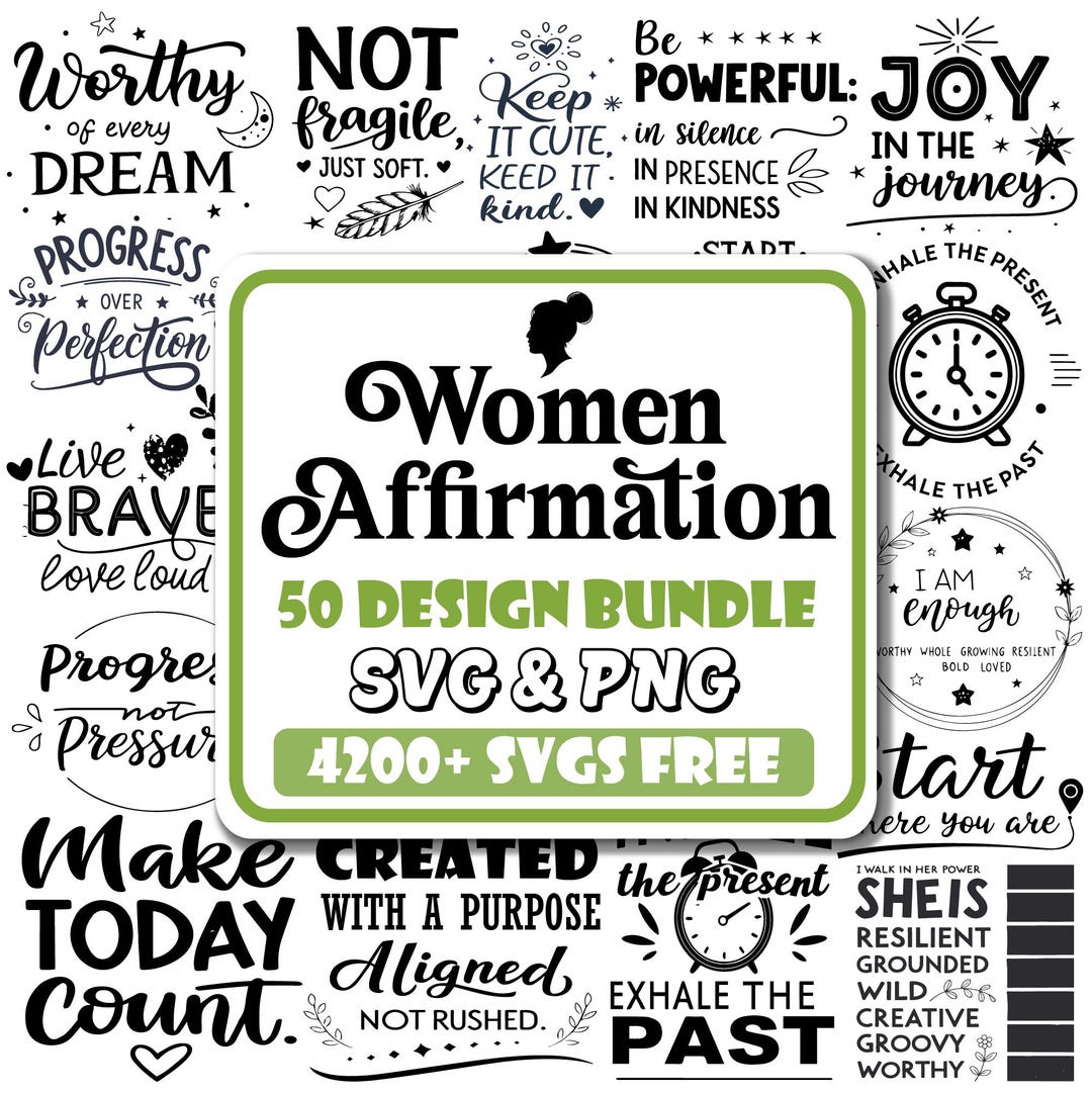 Woman Affirmation SVG Bundle |she is Me Svg |women Inspirational Svg ...