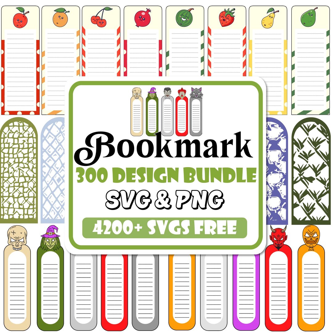 Bookmark SVG Bundle: 300+ Template Designs (digital Download) - Etsy
