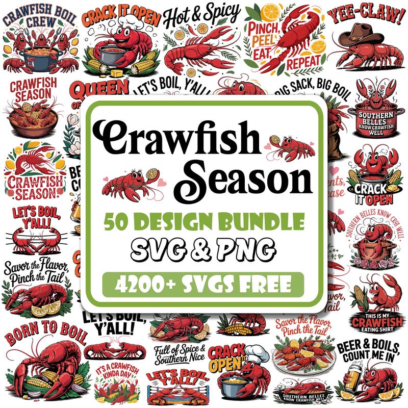Crawfish Svg - Etsy